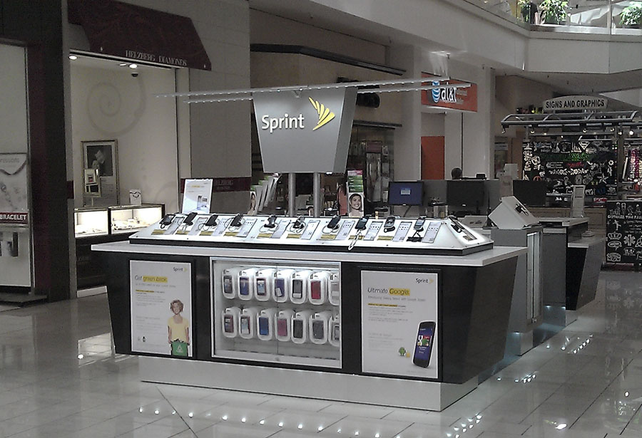 Cell Phone Mall Kiosk Displays for Retail Store Sales of New Cell Phones